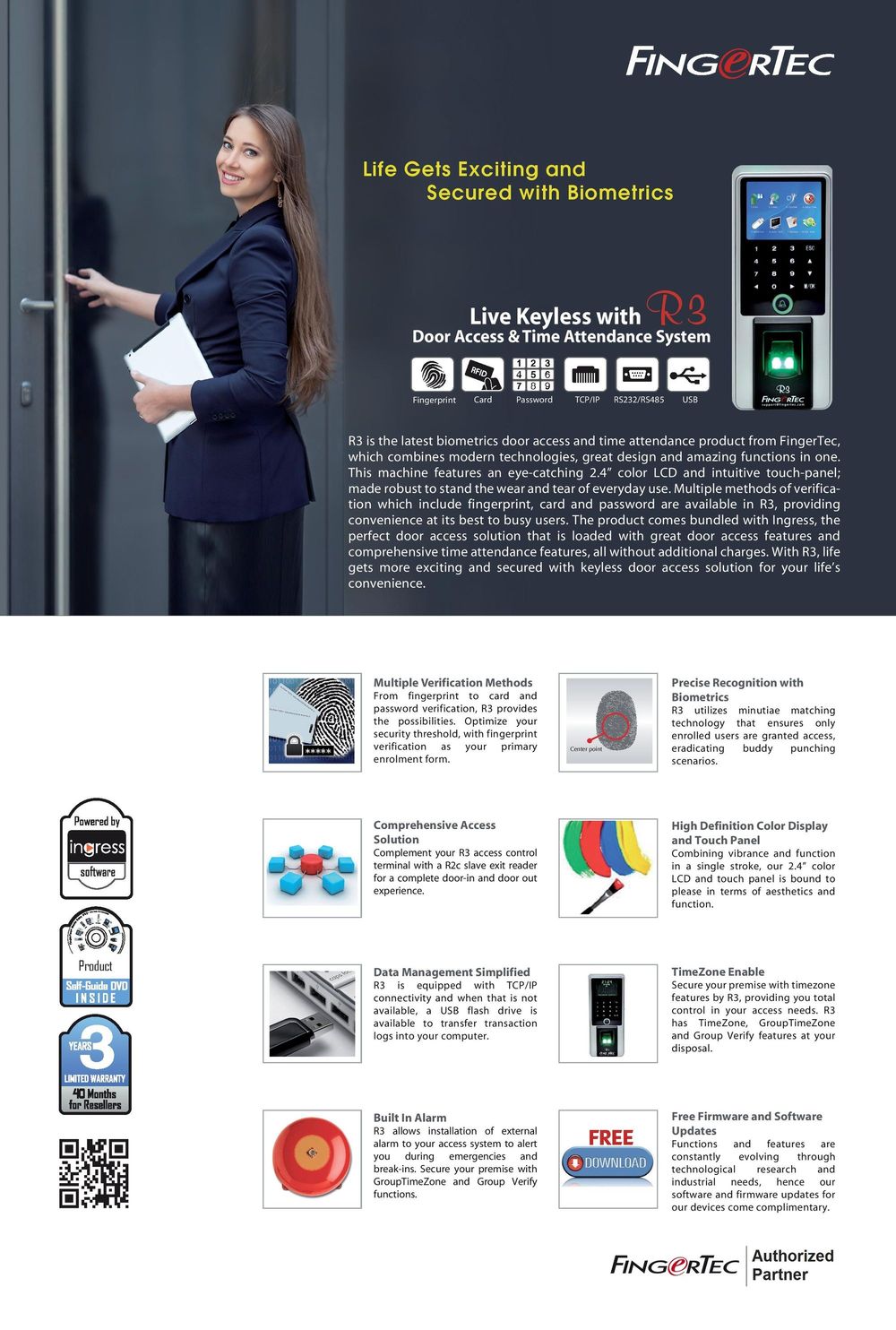 Fingerprint Door Access & Time Attendance System R3